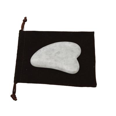 China Hand-Held Gua Sha Tool Polished White Jade Massager for Muscle Relaxation and Beauty Enhancement for sale