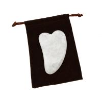 China Hand-Held Gua Sha Tool Polished White Jade Massager for Muscle Relaxation and Beauty Enhancement for sale