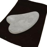 China Hand-Held Gua Sha Tool Polished White Jade Massager for Muscle Relaxation and Beauty Enhancement for sale