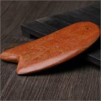 China Red Bian Stone Gua Sha Tool For Scraping Massager Body 10.5cm*6cm*0.7cm Length for sale