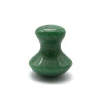 China Polished Natural Jade Stone Massage Kit featuring Mushroom Shaped Green Aventurine and Black Obsidian Stones for Gua Sha for sale