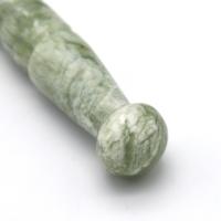 China Gua Sha Massage Point Acupressure Guasha Massager Sticker Hand Made Natural Green Jade Massage Stick For Foot Properties for sale