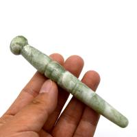 China Gua Sha Massage Point Acupressure Guasha Massager Sticker Hand Made Natural Green Jade Massage Stick For Foot Properties for sale