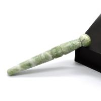 China Gua Sha Massage Point Acupressure Guasha Massager Sticker Hand Made Natural Green Jade Massage Stick For Foot Properties for sale