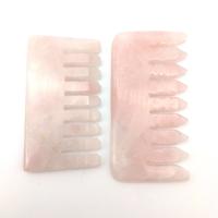 China Customized Logo Availabled Head Massage Comb Gua Sha Tools for Beauty 2024 Natural Roase Quartz for sale