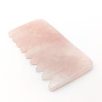 China Customized Logo Availabled Head Massage Comb Gua Sha Tools for Beauty 2024 Natural Roase Quartz for sale