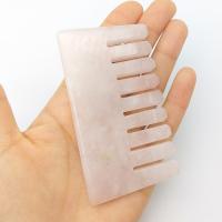 China Customized Logo Availabled Head Massage Comb Gua Sha Tools for Beauty 2024 Natural Roase Quartz for sale