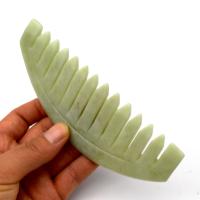 China Facial Massager 2019 Gua Sha Xiuyan Jade Scraping Massage Comb With Hair for Regulate Function Regulate the body for sale