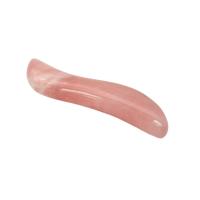 China Polished Rose Quartz Gua Sha Massage Stick 110mm Length for Facial Eye and Acupuncture Point Treatment for sale