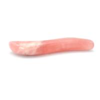China Polished Rose Quartz Gua Sha Massage Stick 110mm Length for Facial Eye and Acupuncture Point Treatment for sale