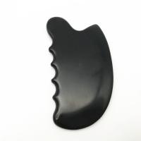 China OEM ODM Natural Black Therapy Bian Stone Guasha Tools Scrapting Massage Gua Sha For Body 11.5*6*0.8cm for sale