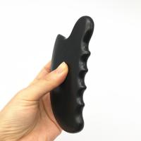 China OEM ODM Natural Black Therapy Bian Stone Guasha Tools Scrapting Massage Gua Sha For Body 11.5*6*0.8cm for sale