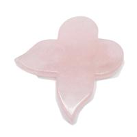 China Self Beauty Instrument 90mm Pink Butterfly Guasha Board with Gemstone Rose Quartz Gua Sha for sale