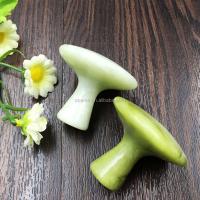 China Massager Properties Green Mushroom Shaped Jade Scraping Gua Sha Tool for Body Massage and Beauty for sale