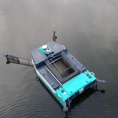 China Aluminum Alloy River Cleaning Boat With Automatic Lifting Garbage Baskets 470mm for sale