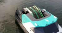 China Radar Controlled Water Grass Cutting Boat Pond Harvester 24.7 Acres / Boat 480W for sale