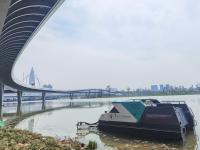 China Autopilot Water Cleaning Boat Pond Water Grass Harvester With App Control 430kg for sale