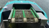 China Water Pollution Monitoring Water Grass Harvester Boat For Small Pond Garbage Cleaning 430kg for sale