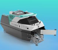 China Autonomous Small Lake Water Grass Harvester Water Cleaning Boat 480W With 2 Thrusters for sale