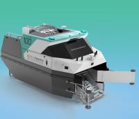 China Unmanned Water Quality Inspection Water Grass Harvester Boat Electric Workboat IP55 800mm Depth for sale