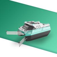 China Aluminum Radar Controlled Water Grass Cutting Boat With High Precision Positioning RTK for sale