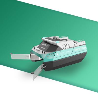 China Aluminum Radar Controlled Water Grass Cutting Boat With High Precision Positioning RTK for sale