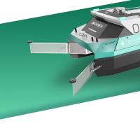 China Small Aluminum Unmanned Lake Cleaning Boat TITAN Weed Wacker Rc Boat for sale
