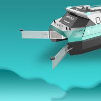 China Intelligent Driverless USV Vehicle Boat 800mm Depth For River Cleaning for sale