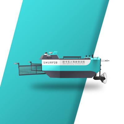 China Unmanned Urban River Cleaning Boat Robot Aluminum Alloy Water Weed Harvester for sale