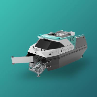 China Electric 2 Thruster Water Grass Cutting Boat Robot Water Harvester 430kg for sale