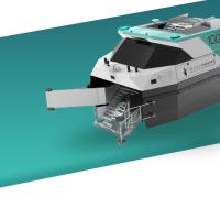 China Customized Water Grass Cutting Boat Unmanned Ship For Inland River Cleaning 430kg 800mm Depth for sale