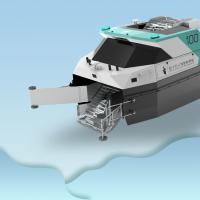 China Aluminum Aquamarine Water Grass Harvester ORCAUBOAT For Inland Lake 8hrs Battery Life for sale