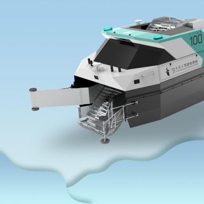 China Aluminum Aquamarine Water Grass Harvester ORCAUBOAT For Inland Lake 8hrs Battery Life for sale