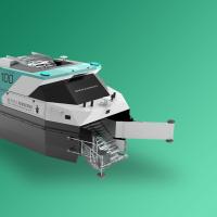 China Unmanned Water Quality Inspection Water Grass Harvester Boat Electric Workboat IP55 800mm Depth for sale