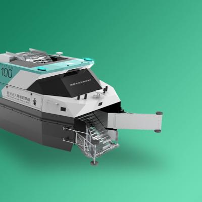 China Unmanned Water Quality Inspection Water Grass Harvester Boat Electric Workboat IP55 800mm Depth for sale