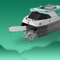 China Autopilot Water Cleaning Boat Pond Water Grass Harvester With App Control 430kg for sale