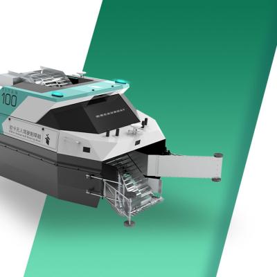 China Gas Powered Remote Control Water Grass Harvester Boat Watercraft With Unmanned System 100kg Load for sale