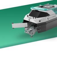 China TITAN Unmanned Water Grass Harvester Boat IP55 For Water Surface Cleaning for sale