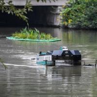China Aluminum Alloy SMURF Unmanned River Cleaning Boat Multifunctional Water Area Working for sale