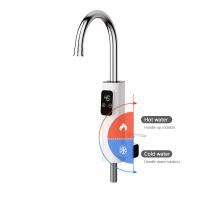 China ABS Material 360 Deg Free Rotation Electric Hot Water Tap Bathroom Kitchen 3300W Power for sale