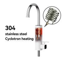 China ABS Material 360 Deg Free Rotation Electric Hot Water Tap Bathroom Kitchen 3300W Power for sale