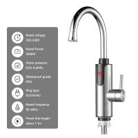 China 3300W LED Temperature Display Electric Hot Water Faucet Stainless Steel for sale