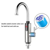 China 3300W LED Temperature Display Electric Hot Water Faucet Stainless Steel for sale