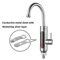 China 3300W Power EU Plug Electric Warm Water Tap For Kitchen 304 Stainless Steel for sale