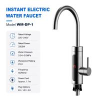 China 3300W LED Digital Display 304 Stainless Steel Instant Electric Water Heater Faucet for Kitchen and Bathroom for sale