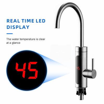 China 3300W LED Digital Display 304 Stainless Steel Instant Electric Water Heater Faucet for Kitchen and Bathroom for sale