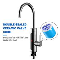 China 3300W LED Digital Display 304 Stainless Steel Instant Electric Water Heater Faucet for Kitchen and Bathroom for sale