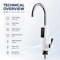 China Fast Heating Instant Digital Electric Hot Water Tap 3s Instant Kitchen Faucet LED Temperature Display Plastic Housing Garage Use for sale