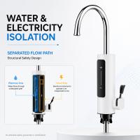 China Fast Heating Instant Digital Electric Hot Water Tap 3s Instant Kitchen Faucet LED Temperature Display Plastic Housing Garage Use for sale