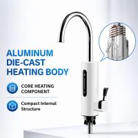 China Fast Heating Instant Digital Electric Hot Water Tap 3s Instant Kitchen Faucet LED Temperature Display Plastic Housing Garage Use for sale